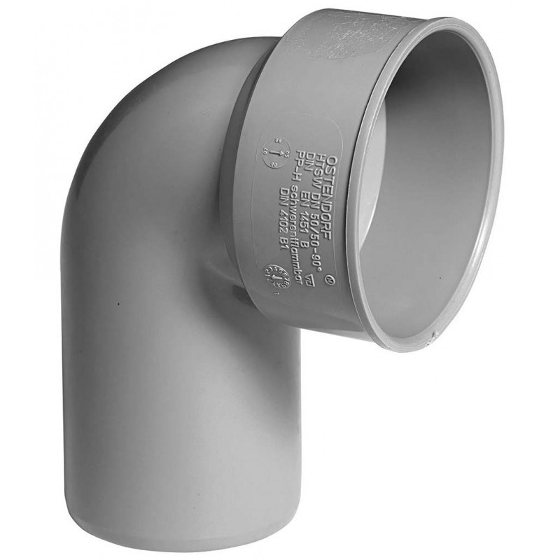 PVC koleno k sifonu (BEZ GUMY) HTB 50/40 - Hrubá stavba Kanalizace, odvodnění Systém HT Kolena ...